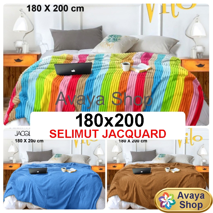 Jual SELIMUT DEWASA POLOS JACQUARD 180x200 (900gr) SELIMUT VITO ...