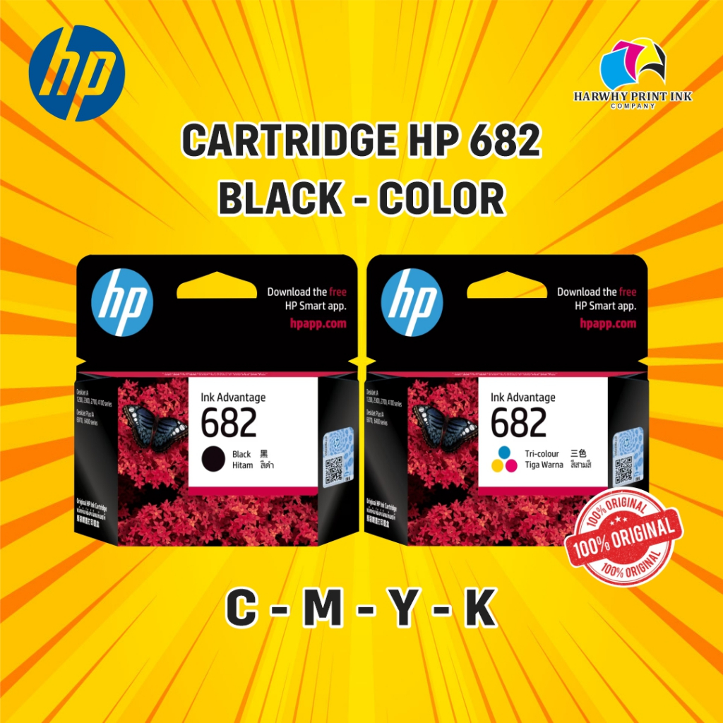Jual CARTRIDGE HP 682 1 SET BLACK - COLOR ORIGINAL | Shopee Indonesia