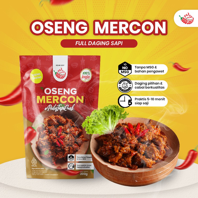 Jual Oseng Mercon Full Daging Sapi Oleh-Oleh Khas Jogja | Shopee Indonesia