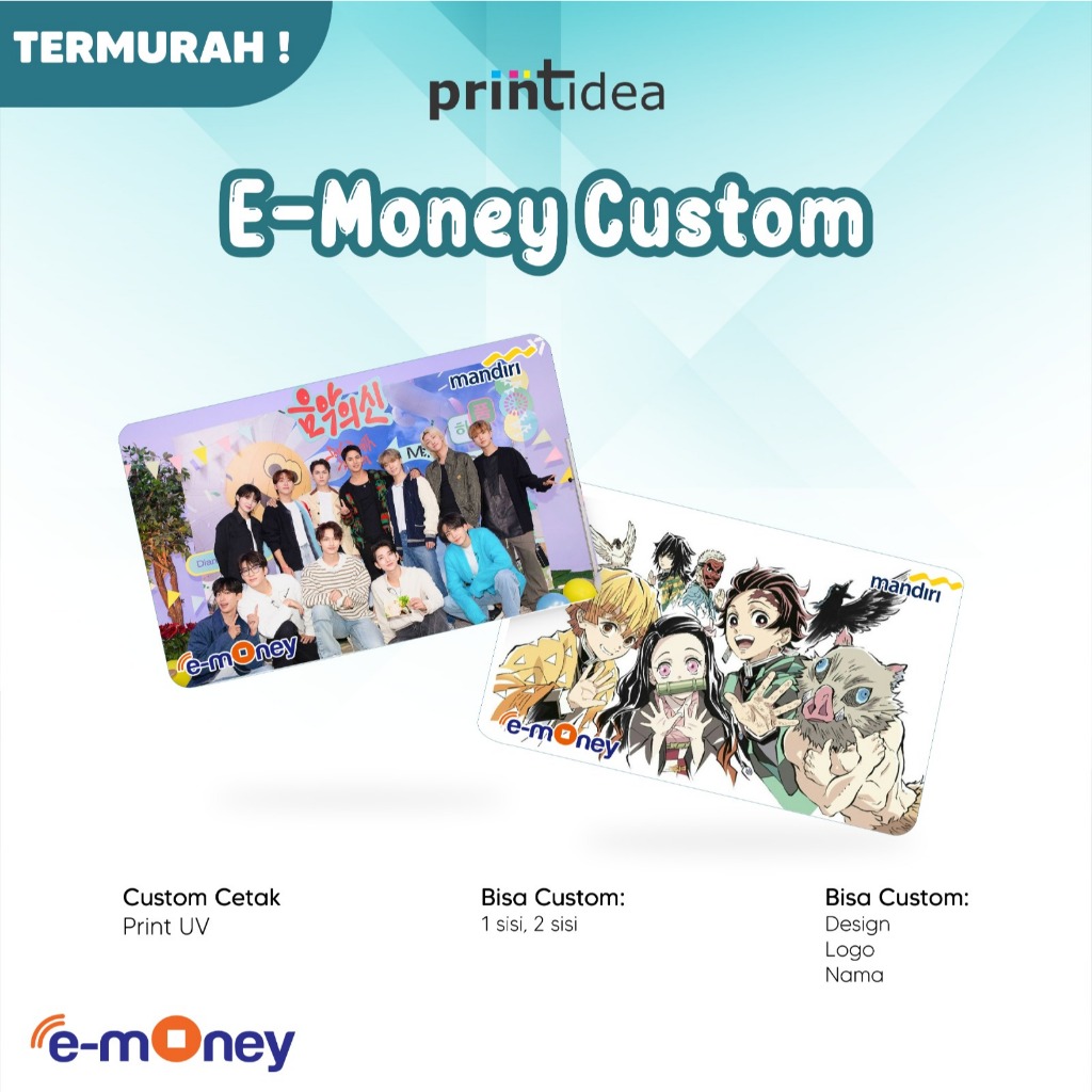 Jual Emoney Custom Kartu E-Money Custom Cetak Etoll E-toll Custom UV Print | Shopee Indonesia
