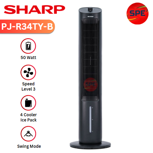 Jual Air Cooler Sharp Tower Fan Kapasitas 4 Liter PJ-R34TY-B / PJR34TYB ...