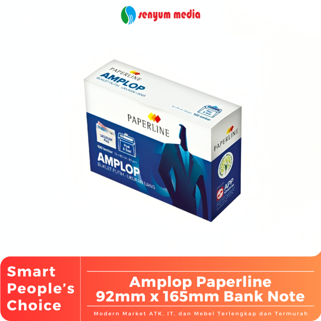 Jual Amplop Paperline 92mm x 165mm Bank Note (1 Pak Isi 100 Lembar) (S ...