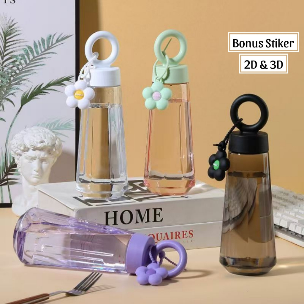 Jual BOTOL GAGANG 500ml / BOTOL MINUM BENING TRANSPARAN AESTHETIC ...