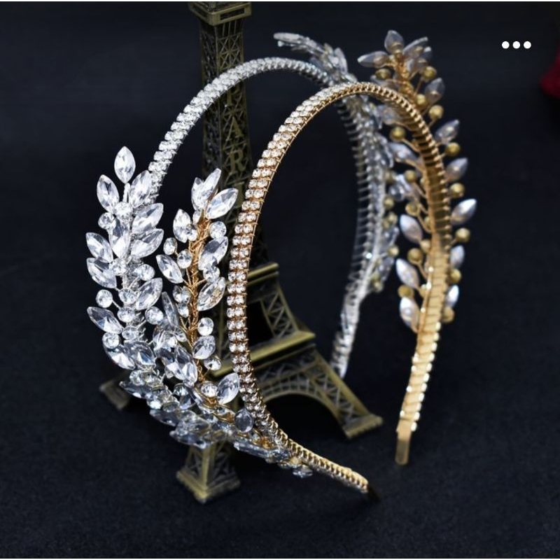 Jual Bando mahkota full batu cristal mewah elegant BND75SG | Shopee ...