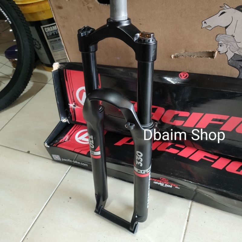 Jual Fork Sepeda MTB Pacific Xrace Travel 330 Oversize Coil Lock system ...