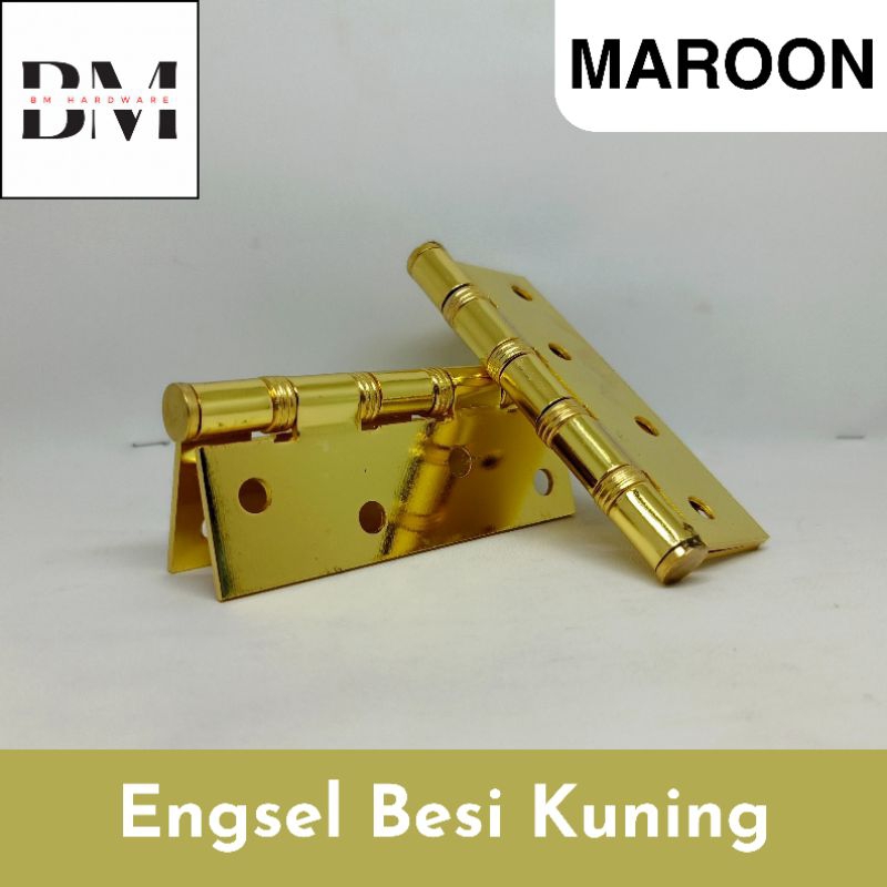 Jual Engsel Besi Kuning MAROON 4" x 3" (1 Set + Sekrup) (GP) | Shopee ...