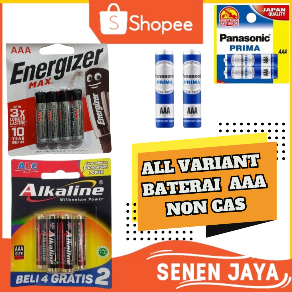 Jual Baterai AAA A3 Energizer Batre Remot TV AC AAA Baterai ABC ...