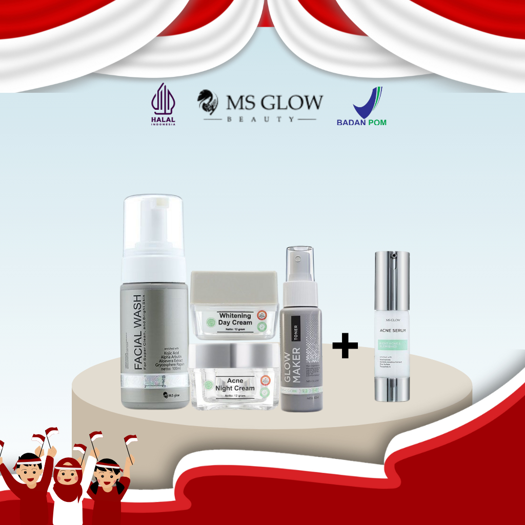 Jual Ms Glow - Paket Acne Series + Serum Acne Ms Glow | Shopee Indonesia