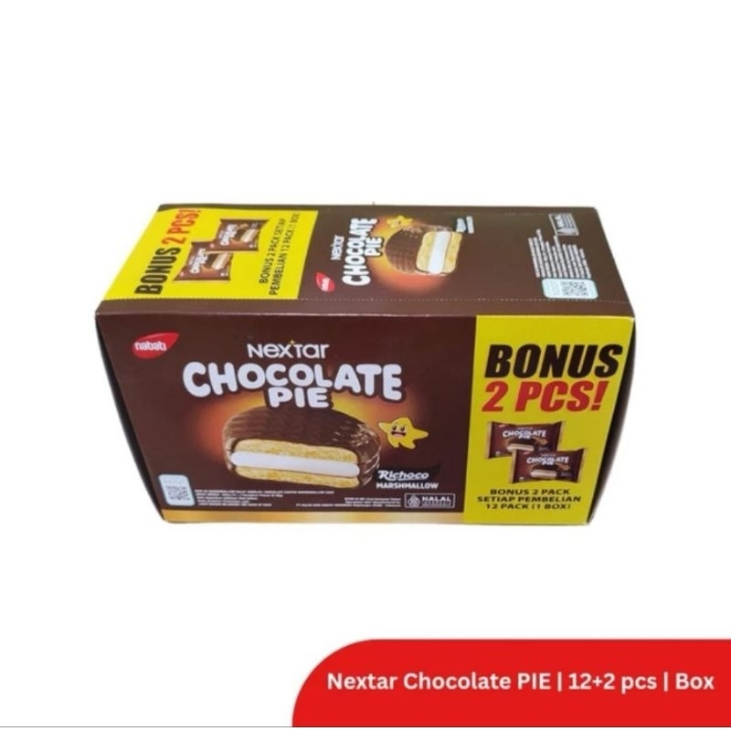 Jual NEXTAR CHOCOLATE PIE 1 BOX ISI 12 +2 | Shopee Indonesia