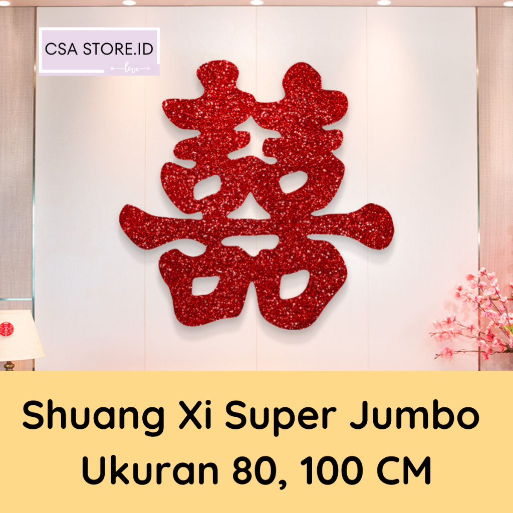 Jual Shuang Xi Gliter Super Jumbo 80 cm / 100 cm Premium (R037-R040) | Shopee Indonesia