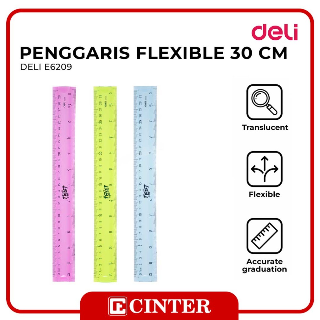 Jual DELI - PENGGARIS / RULER ELASTIS & FLEKSIBEL 30 CM E6209 | Shopee ...
