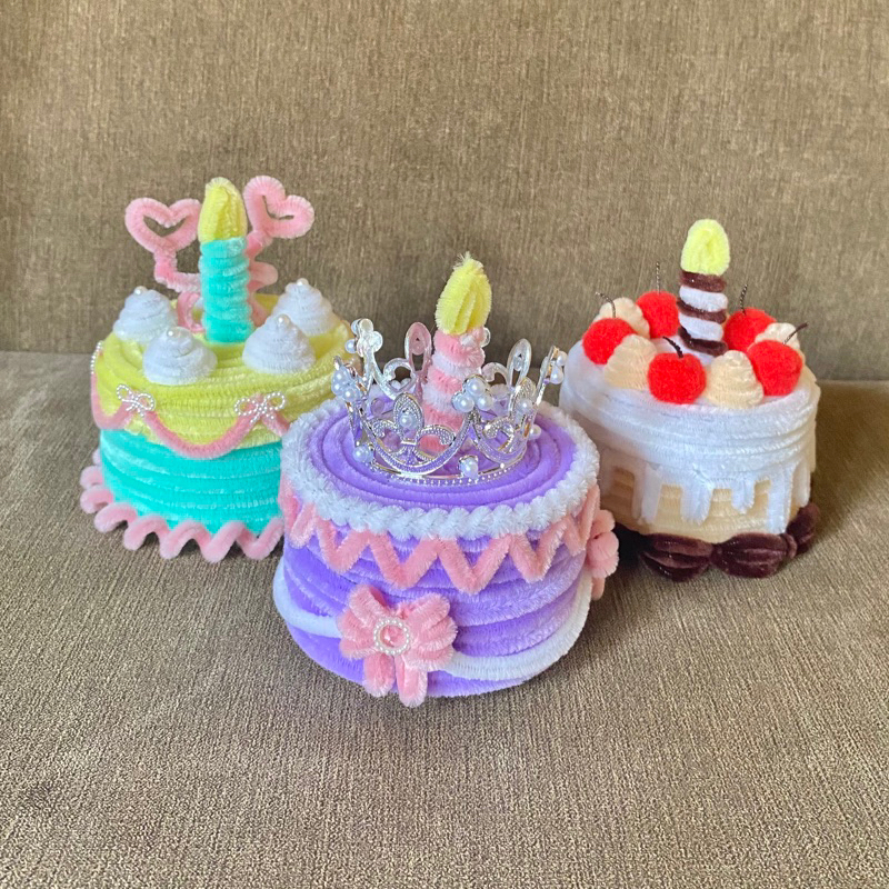 Jual Kue Kawat Bulu // Birthday Cake // Pipe Cleaner Cake // Kue Ulang ...