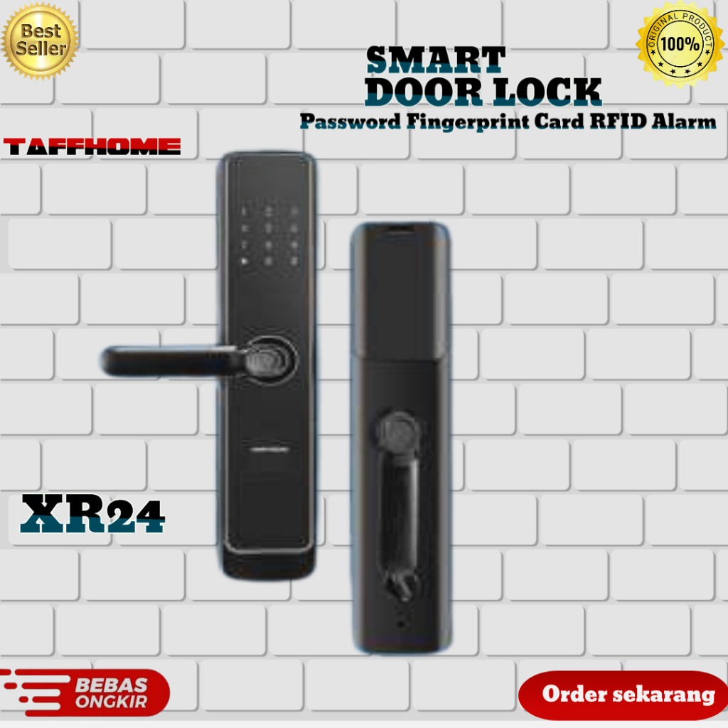 Jual TaffHOME Smart Door Lock Password Fingerprint Card RFID Alarm - XR24 Original 99 Square ...