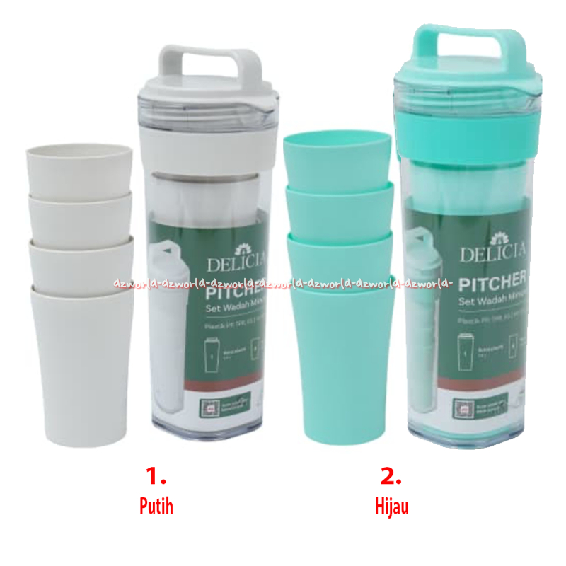 Jual Delicia Pitcher 5pcs Set Wadah Dengan Botol Dengan Gelas ...