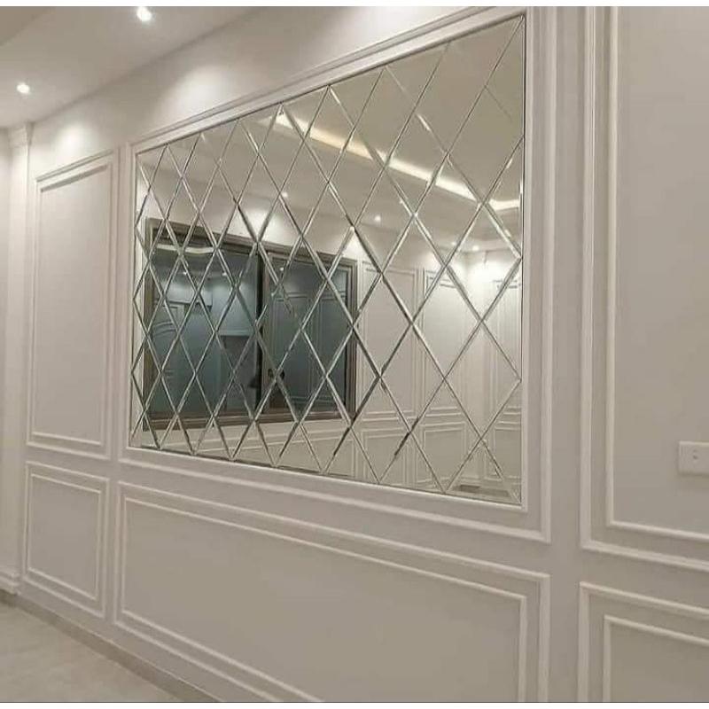 Jual kaca cermin bevel tebal 3mm kaca bevel kaca dekorasi dinding kaca ...