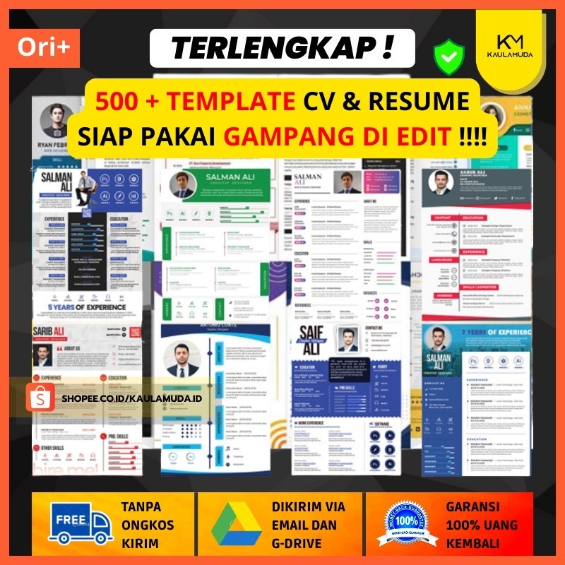 Jual 500+ Template CV Resume Curiculum Vitae Lamaran Kerja Word PPT PSD ...