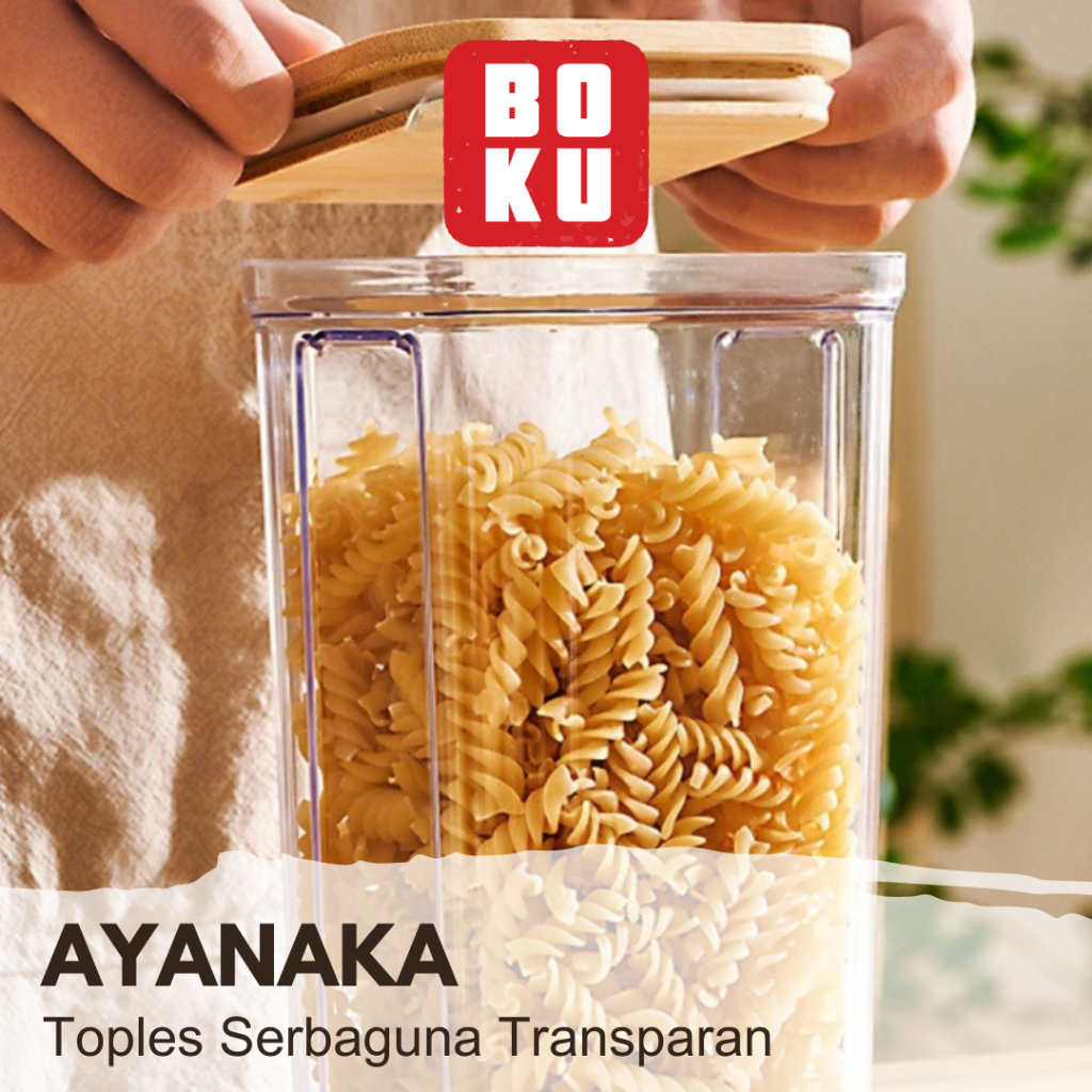 Jual |BOKU| AYANAKA Toples Tutup Kayu Cemilan Kedap Udara Wadah Snack ...