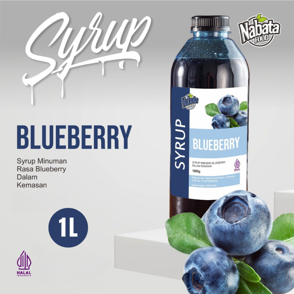 Jual Sirup Rasa Blueberry Merk Nabata Drink 1liter | Blueberry Syrup ...