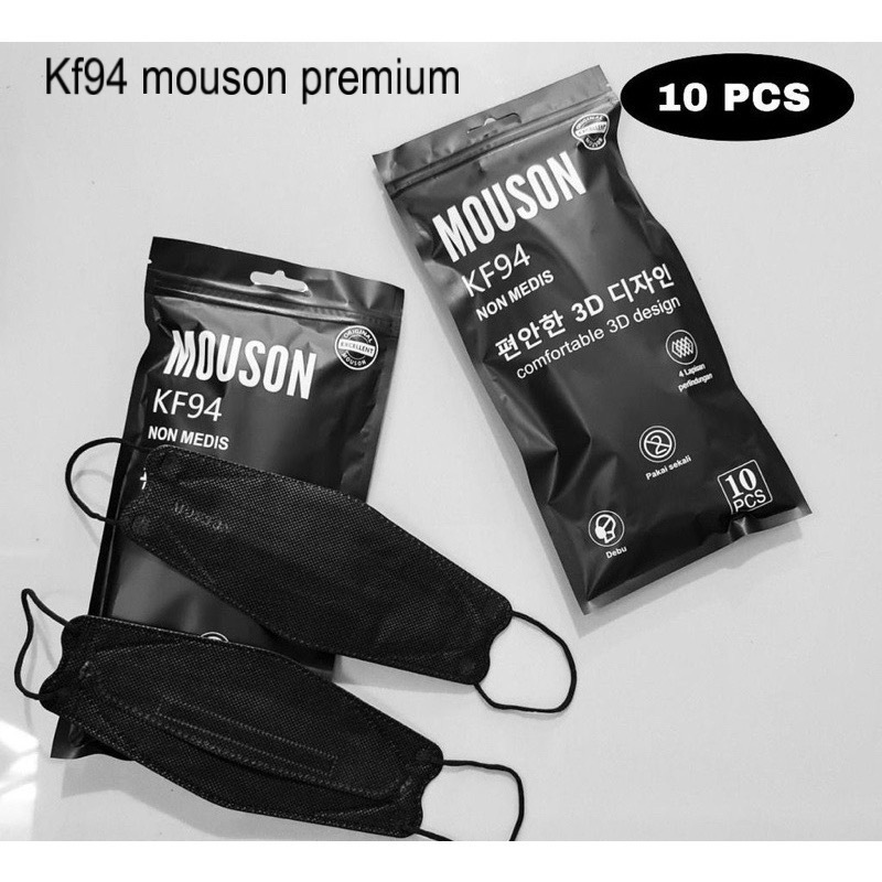 Jual MASKER KF94 HITAM PUTIH 4PLY 3D korea mask ISI 10 PCS SUPER TEBAL ...