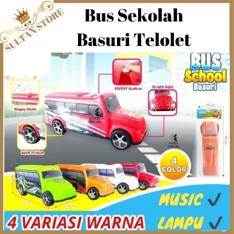 Jual Mainan bus Basuri sekolah lampu musik telolet AT03 | Shopee Indonesia