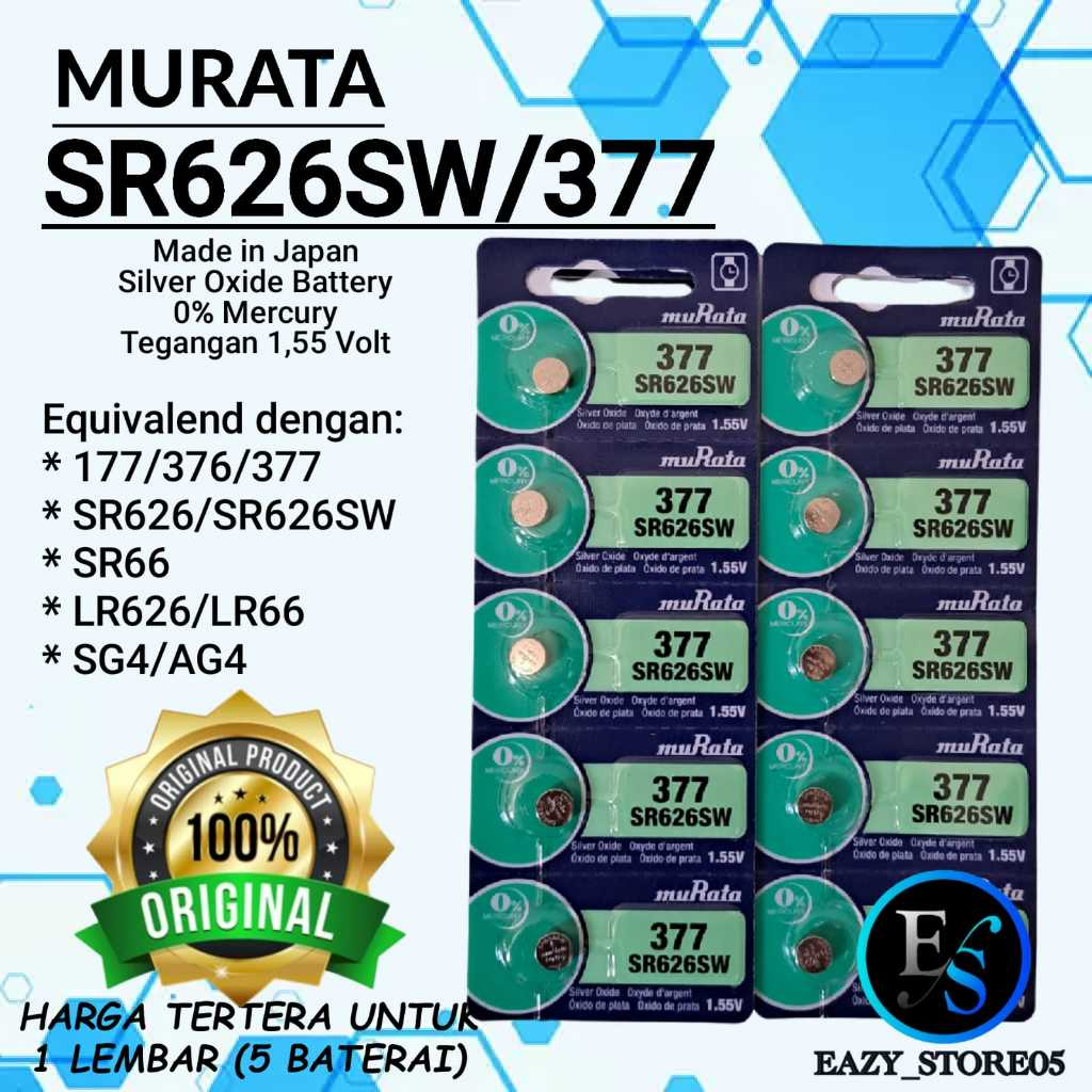 Jual Baterai Murata 377 SR626SW Original Silver Oxide Battery Jam ...