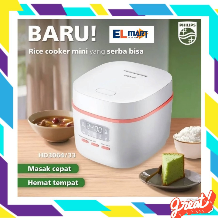 Jual Philips Magic Com Mini 0,54 Liter Digital Rice Cooker HD 3064 ...