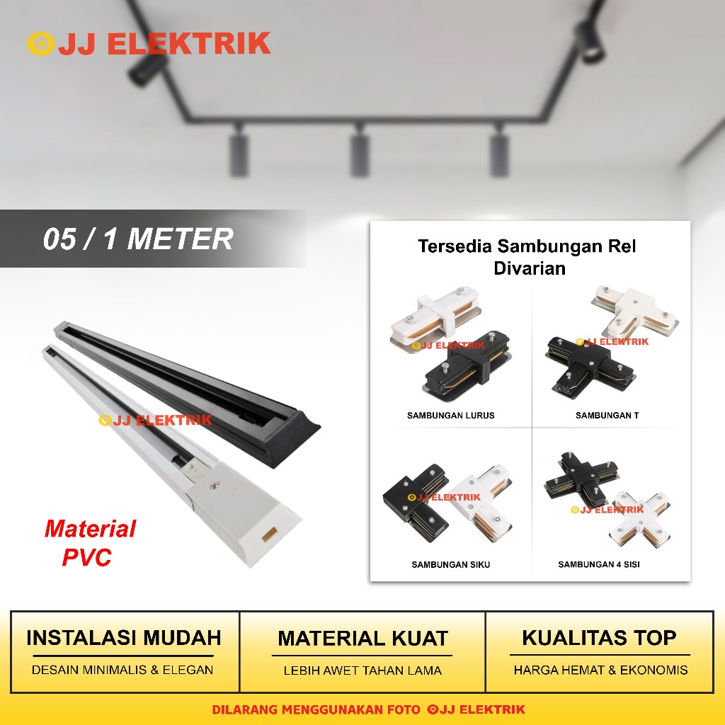Jual Rel Lampu Sorot Rell Track 1 Meter 1M 0.5M 50 CM Khusus Grab Gojek ...