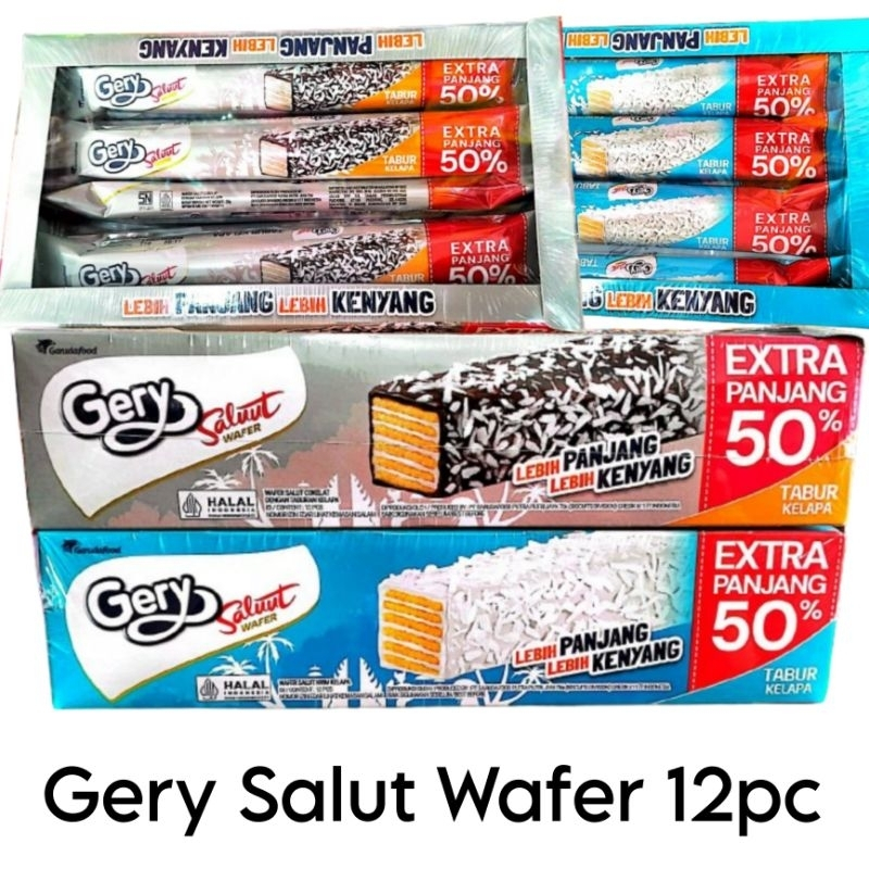 Jual { PerBox isi 12 } Gery Saluut Wafer Tabur Kelapa - Wafer Krim ...
