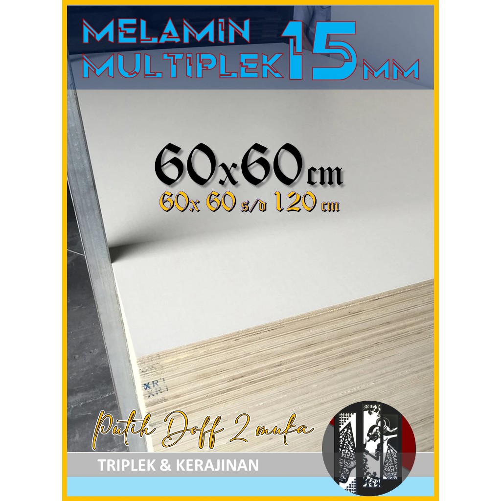 Jual Triplek Melamin 15mm 2 Muka 60 x (60 s/d 120 cm) Triplek Putih ...
