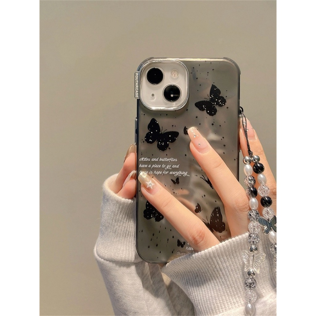 Jual Butterfly Metalic Textured Wrinkle Case With Charm - Hardcase ...