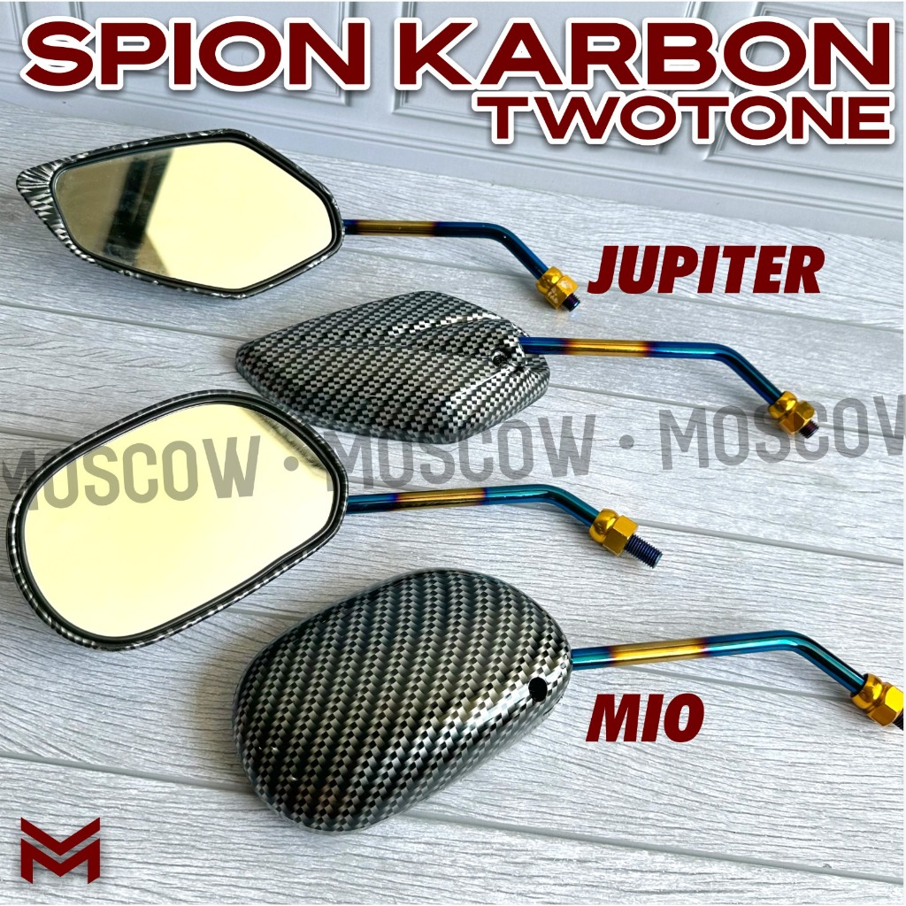 Jual SPION CARBON YAMAHA MIO JUPITER TWOTONE / SPION YAMAHA KARBON MIO ...
