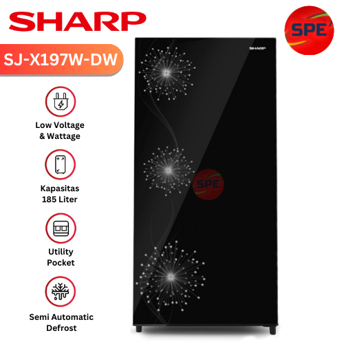 Jual KULKAS SHARP 1 PINTU KAPASITAS 185 LITER SJ-X197W-DW / SJX197WDW GARANSI RESMI (MEDAN ...
