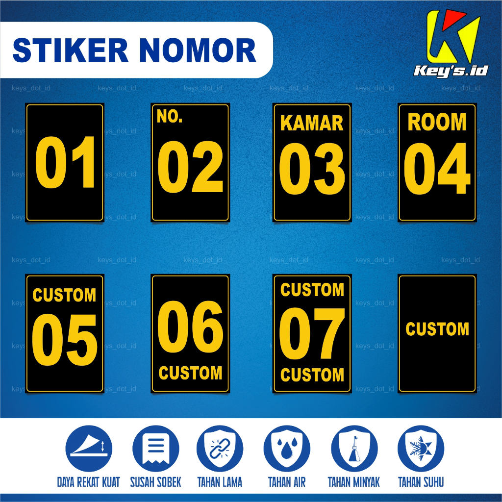 Jual STIKER ANGKA NOMOR CUSTOM, STICKER NOMOR MEJA LOKER, STIKER NOMOR ...