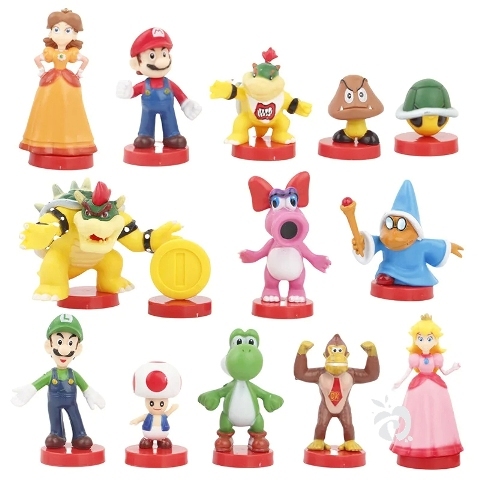Jual Super Mario Bros Figure Set isi 14 Mainan Pajangan Miniatur Hiasan ...