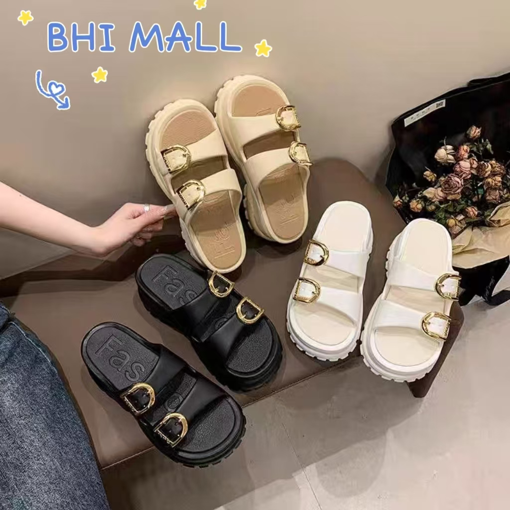 Jual Sandal Wanita Wedges Sendal Selop Tinggi EVA Jelly Karet Kekinian ...