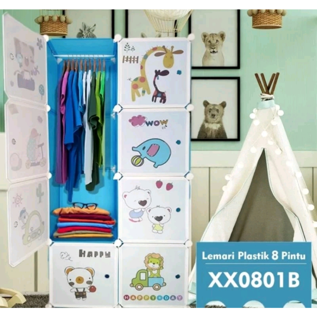 Jual Lemari Plastik Portable 8 Pintu Lemari Plastik Karakter Lemari ...