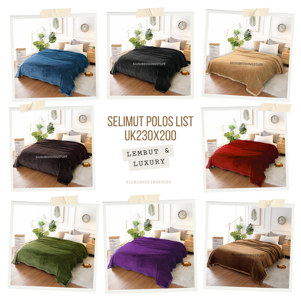 Jual Siunibeddingstuff Selimut Bulu 230×200cm Polos Jumbo Super Lembut ...