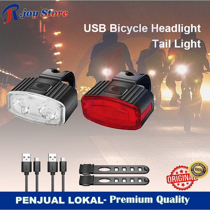Jual Lampu Sepeda LED Tahan Air Isi Ulang USB | Shopee Indonesia