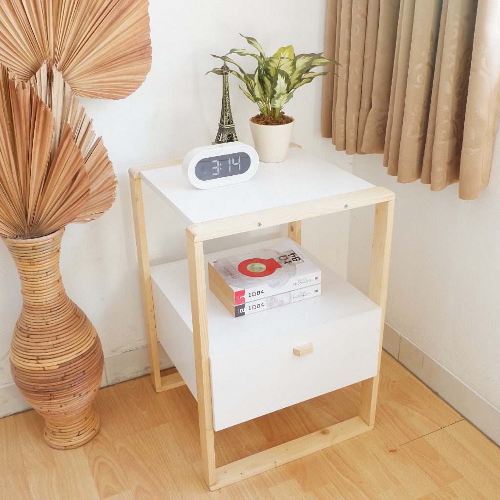 Jual Meja Nakas Minimalis (Meja Side Table Kayu Solid Aesthetic Estetik ...