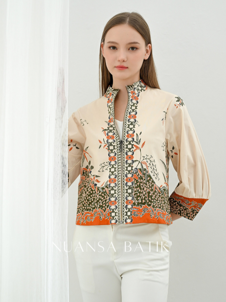 Jual Nuansa Batik Jaket Batik Lengan 7/8 Bahan Katun Stretch | Shopee Indonesia