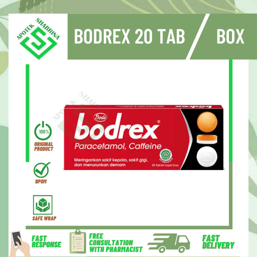 Jual BODREX SATU BOX ISI 2 STRIP ATAU 20 TABLET- sakit kepala, skit ...