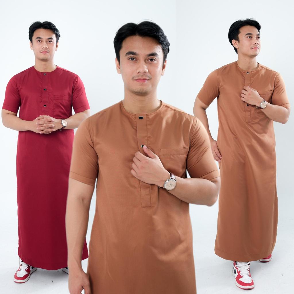 Jual Jubah Slimfit pria Gamis muslim Pria Jubba lengan pendek Jubah ...