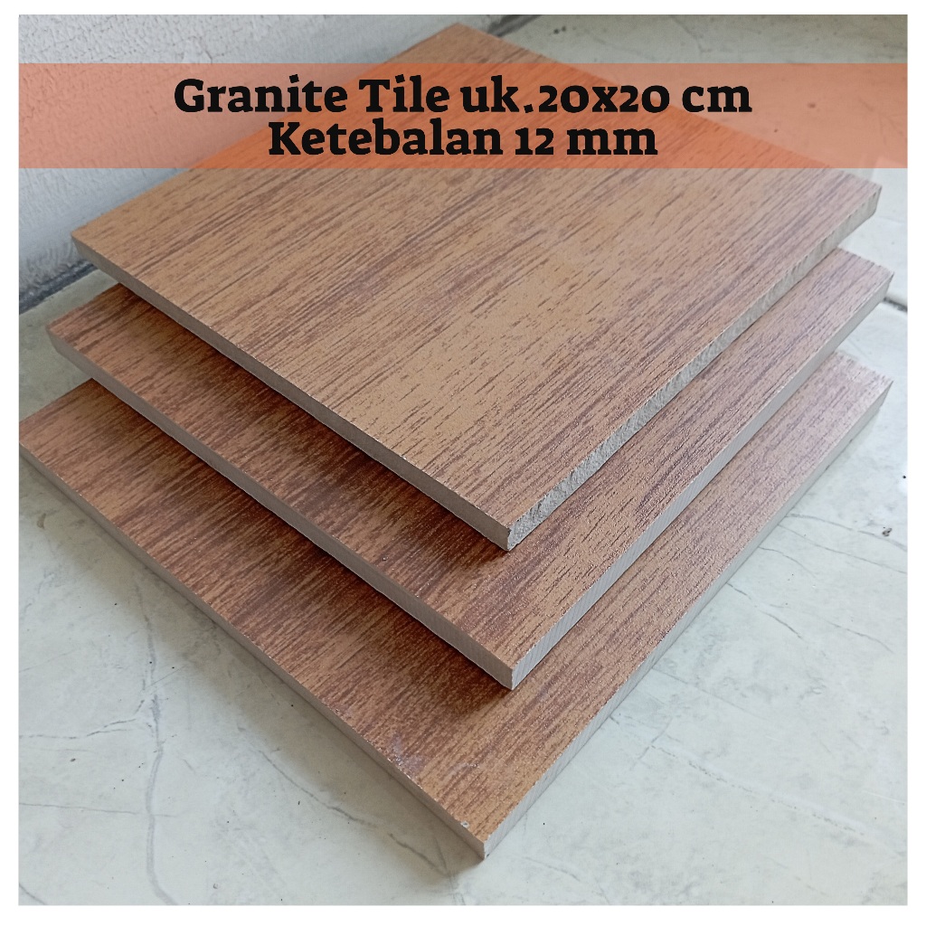 Jual Granit lantai 20x20 Motif Kayu Coklat Matt Tebal 12mm Original ...