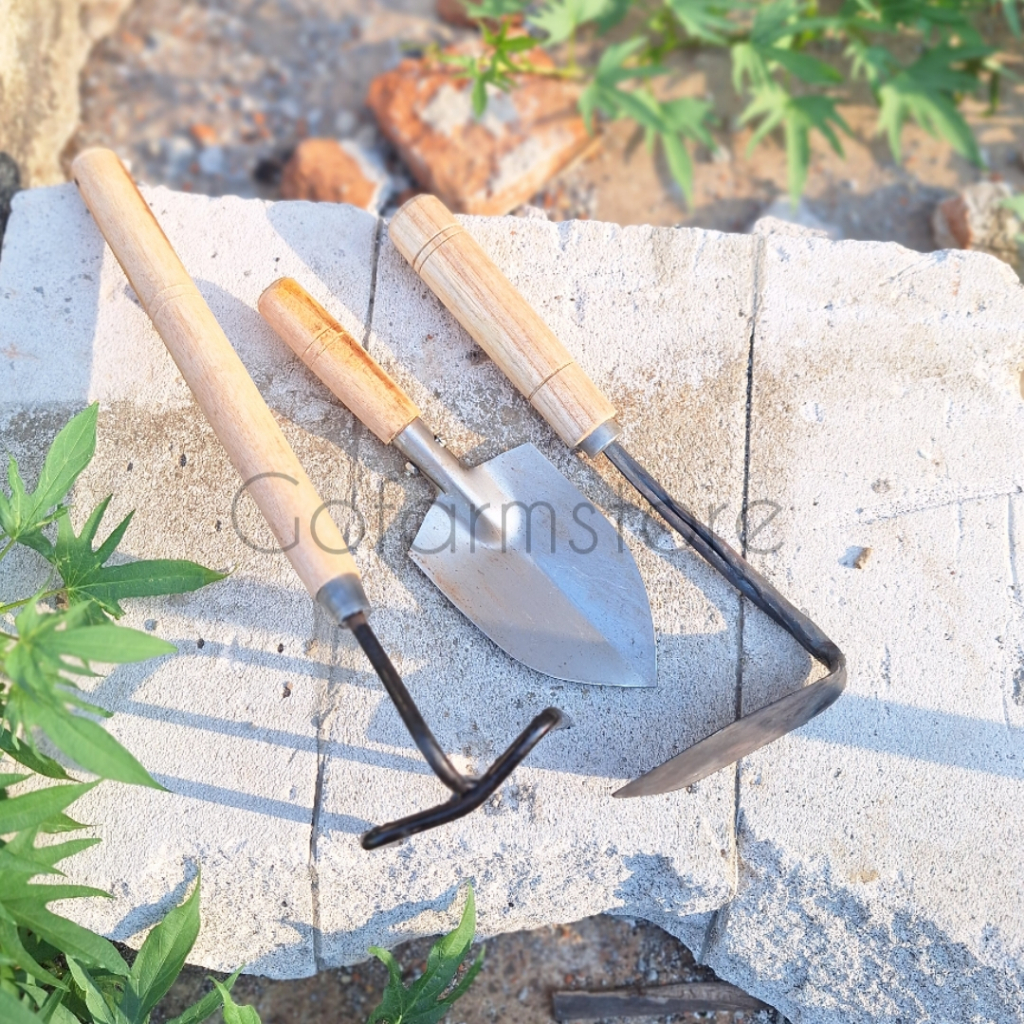 Jual Paket cangkul rumput sekop isi 3 pcs - cangkul tanah baja asli ...