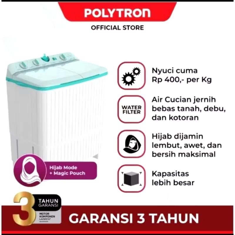 Jual POLYTRON PWM 7076 MESIN CUCI 2 TABUNG 7KG | Shopee Indonesia