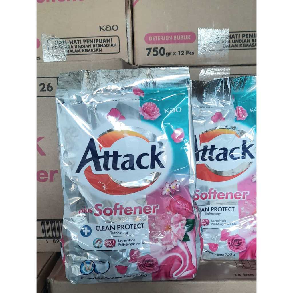 Jual Attack Plus Softener Clean Protect Anti Bau Lawan Noda Detergen Bubuk Konsentrat 750 Gr ...