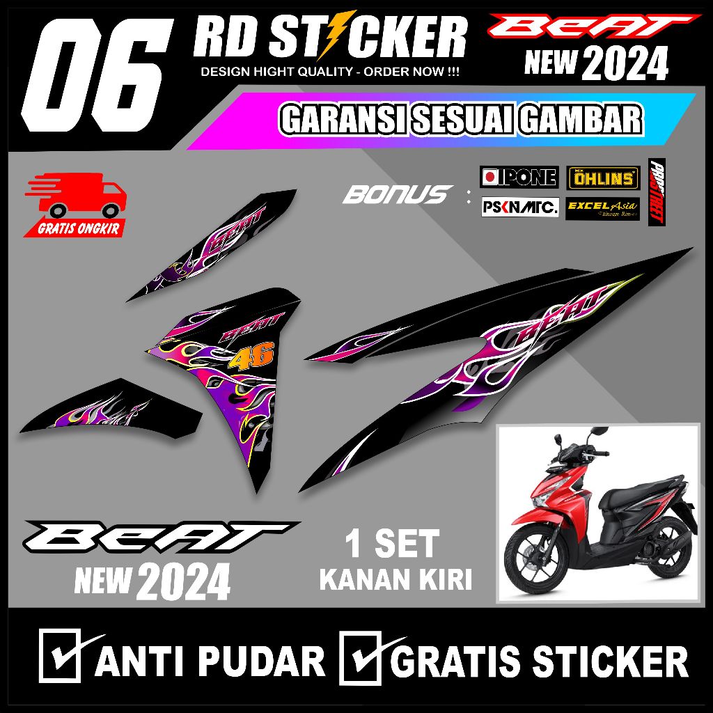 Jual STRIPING SETIKER BEAT DELUXE / STREET GEN 2 2024, STICKER STRIPING ...