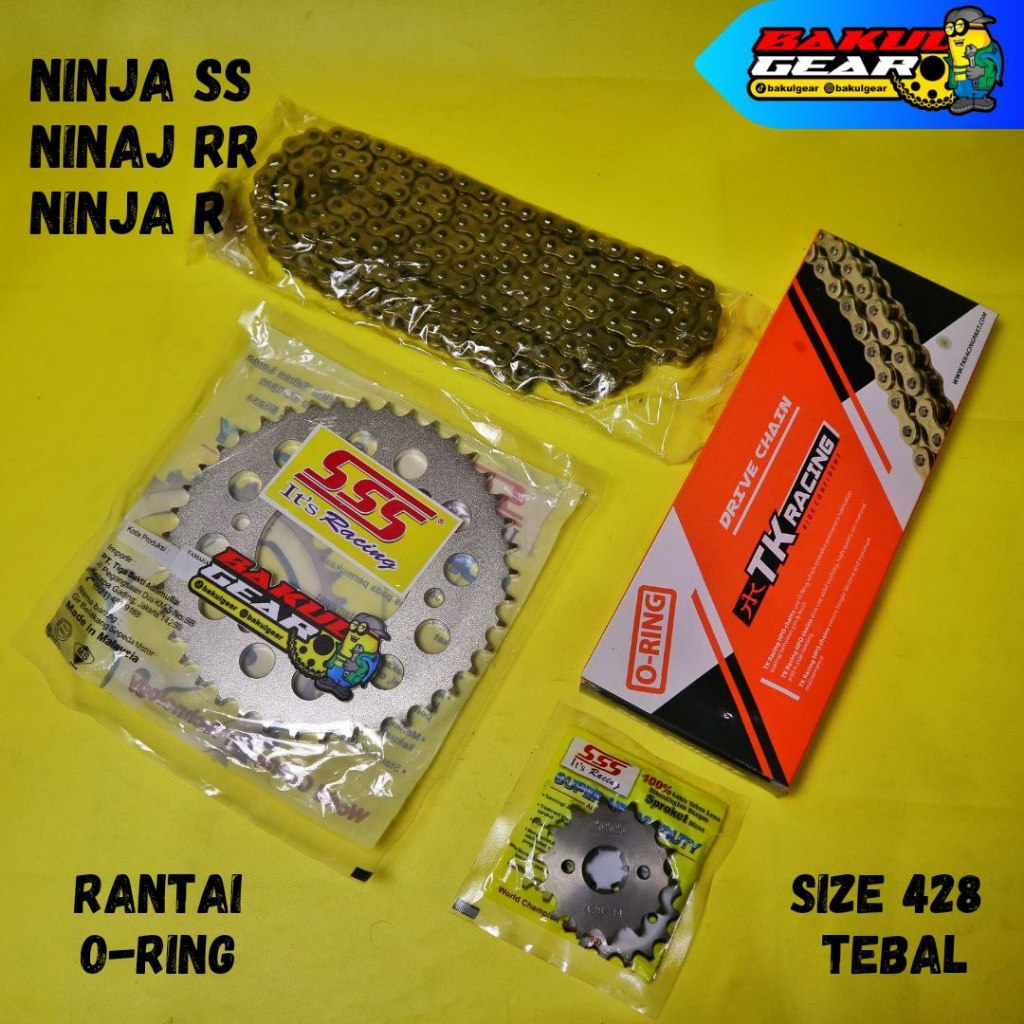 Jual Gear Set SSS NINJA SS R RR Rantai TK O RING ORING ukuran 428 HPO | Shopee Indonesia