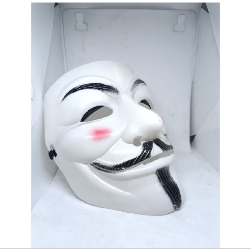 Jual Topeng Hacker Putih Topeng Animus Topeng Anonymous Topeng Plastik ...