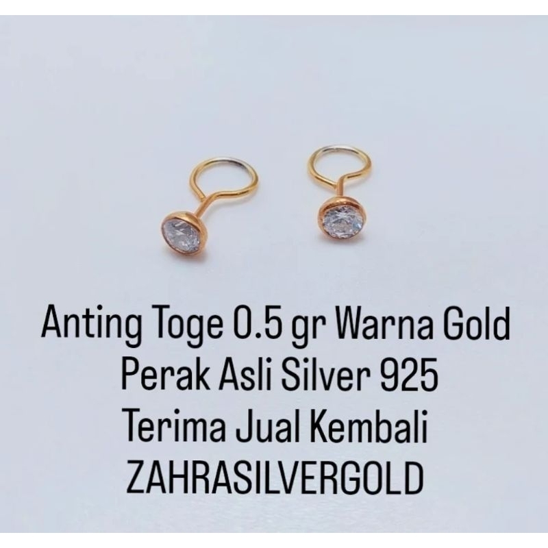Jual Anting Toge 0.5GR Perak Asli Silver 925 Lapis Mas Kuning (Terima ...